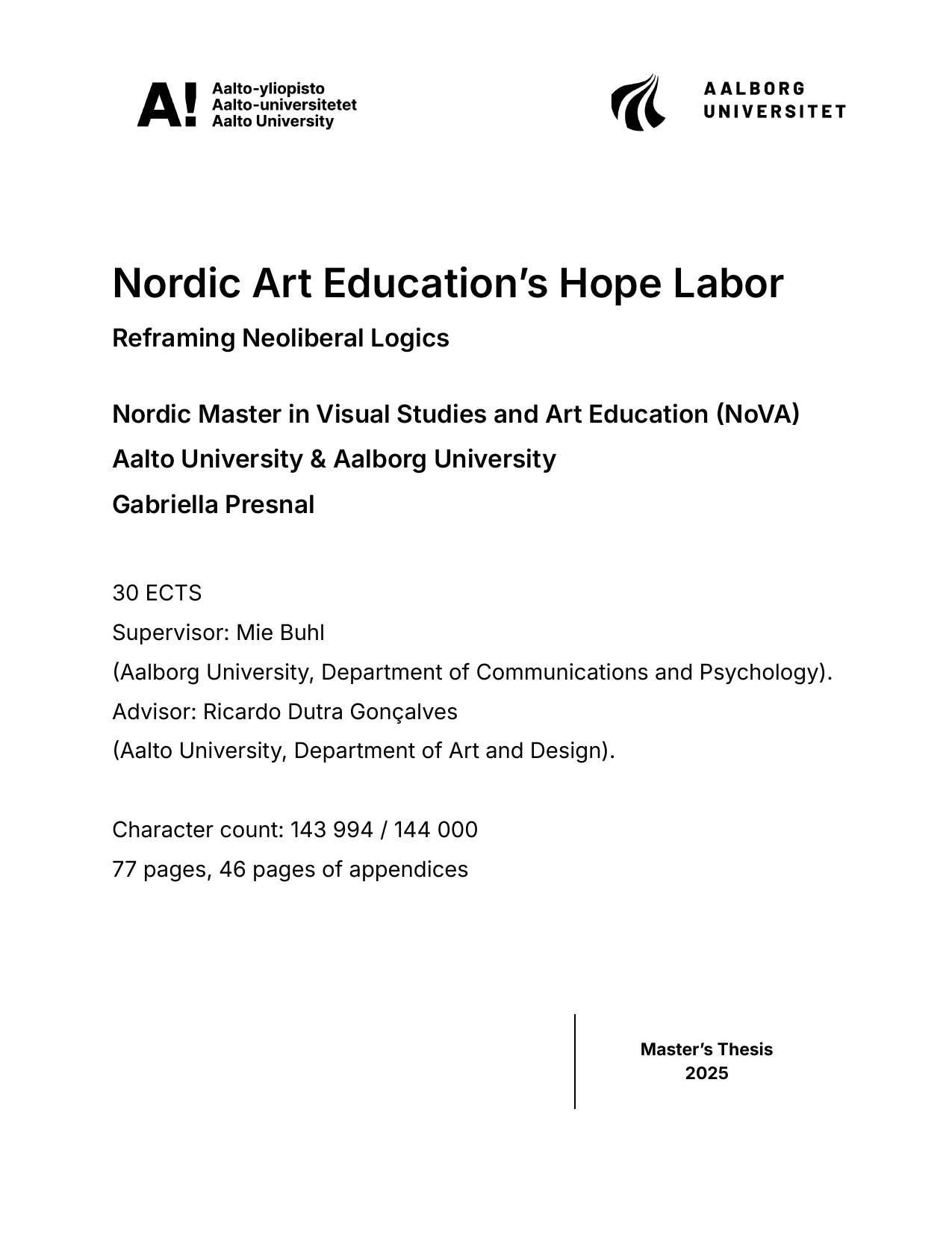 Nordic Art Education's Hope Labor: Reframing Neoliberal Logics ...